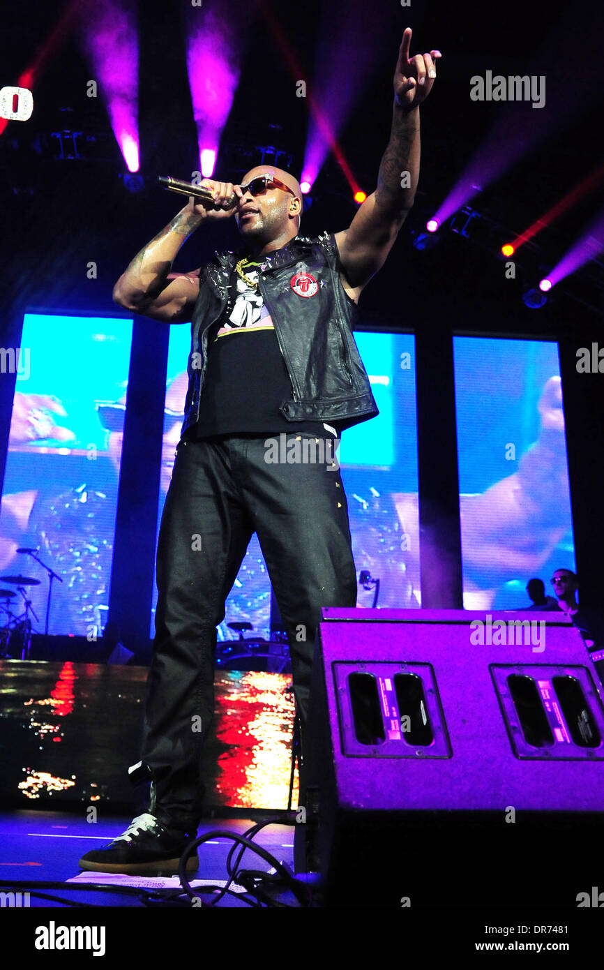 Flo Rida aka Tramar Dillard performs during the 'R You On The List' tour at Bank United Center ...
