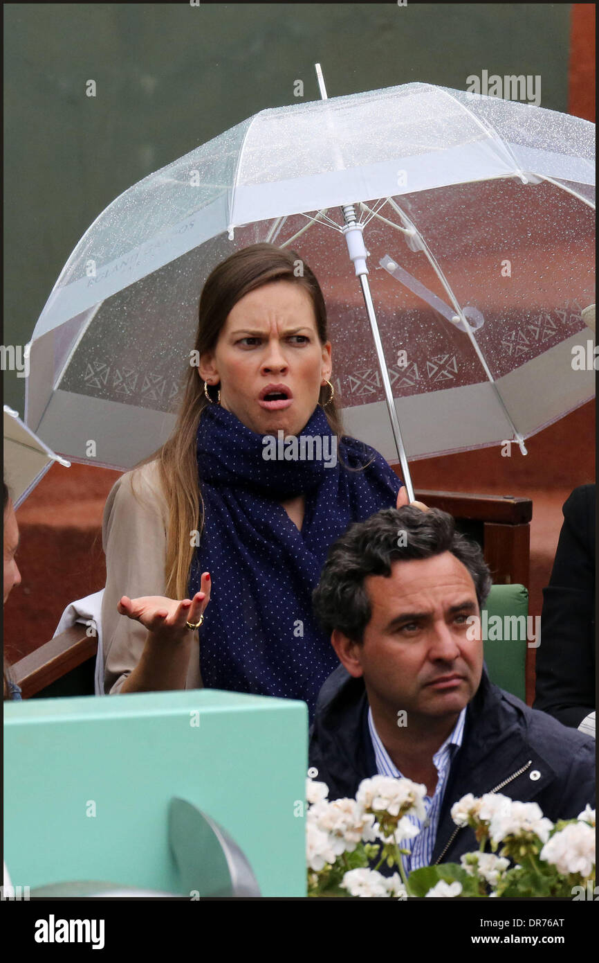 Hilary Swank Celebrities attending the Mens 2012 French Open Final at ...