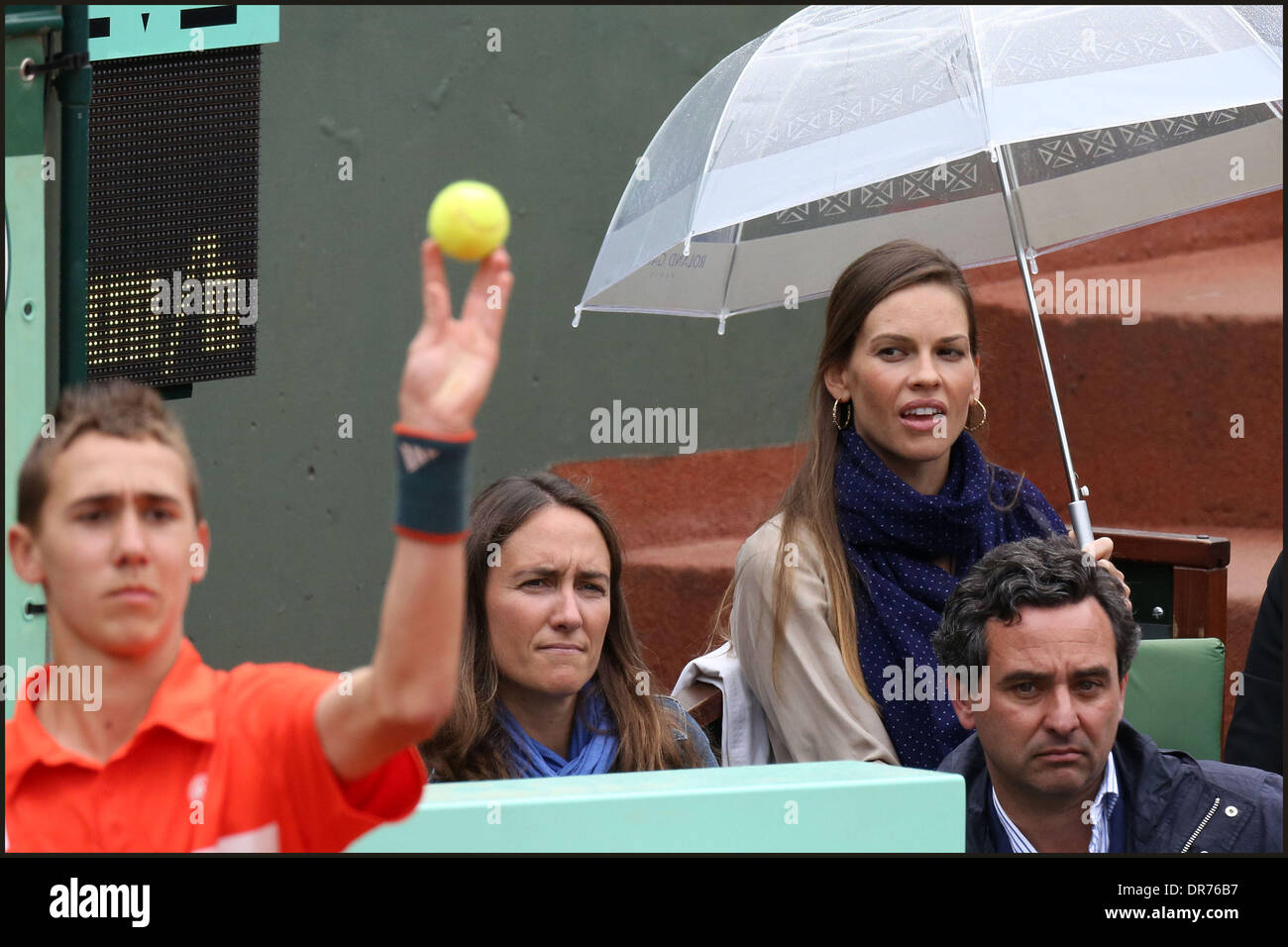 Hilary Swank Celebrities attending the Mens 2012 French Open Final at ...