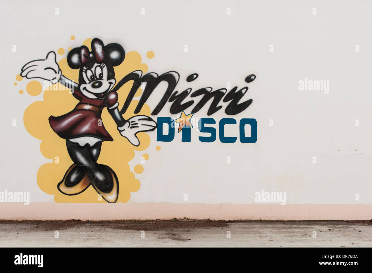 Croatia, Istria, Vrsar, Graffiti, Disco, Minni Mouse Stock Photo - Alamy