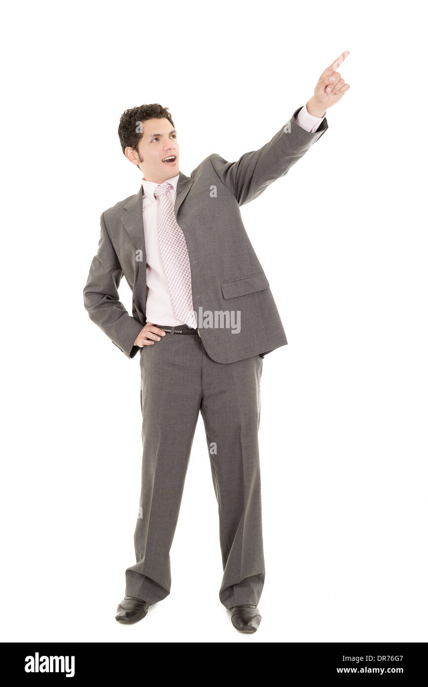 Attractive hispanic man pointing Cut Out Stock Images & Pictures - Alamy
