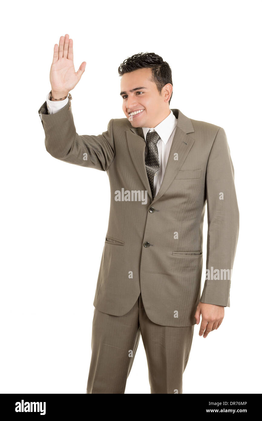 Portrait hispanic businessman waving hand hi-res stock photography and ...