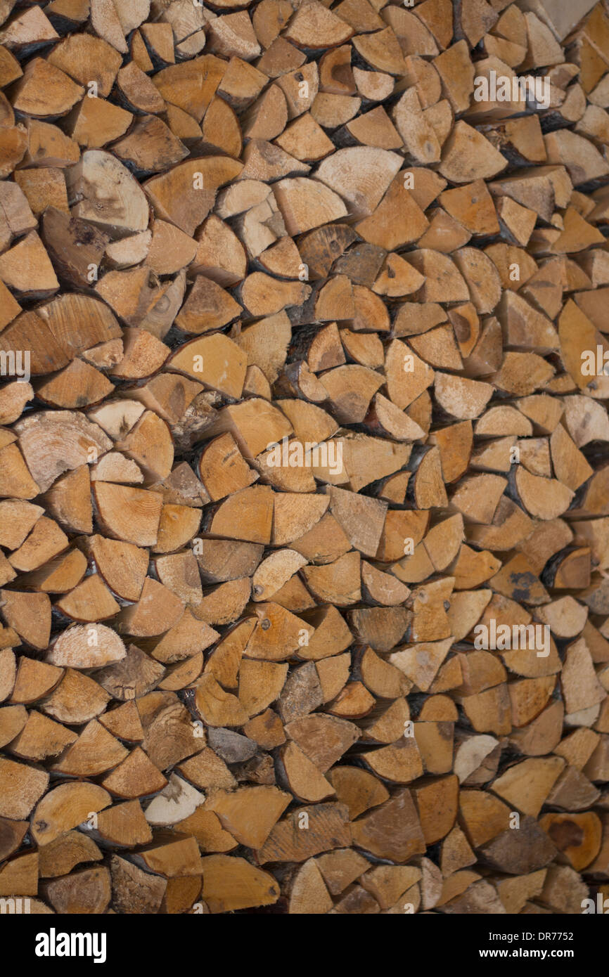 Split And Stacked Firewood Stock Photo - Alamy
