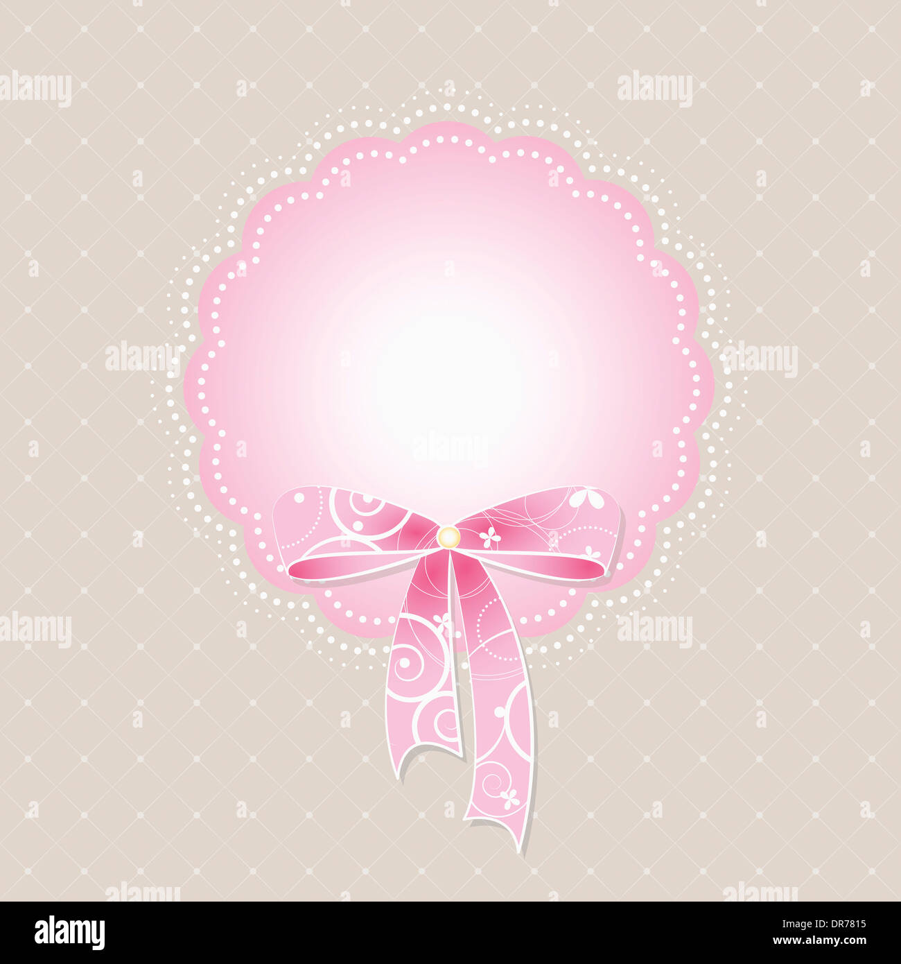 pink flower edge paper with a ribbon Stock Photo - Alamy