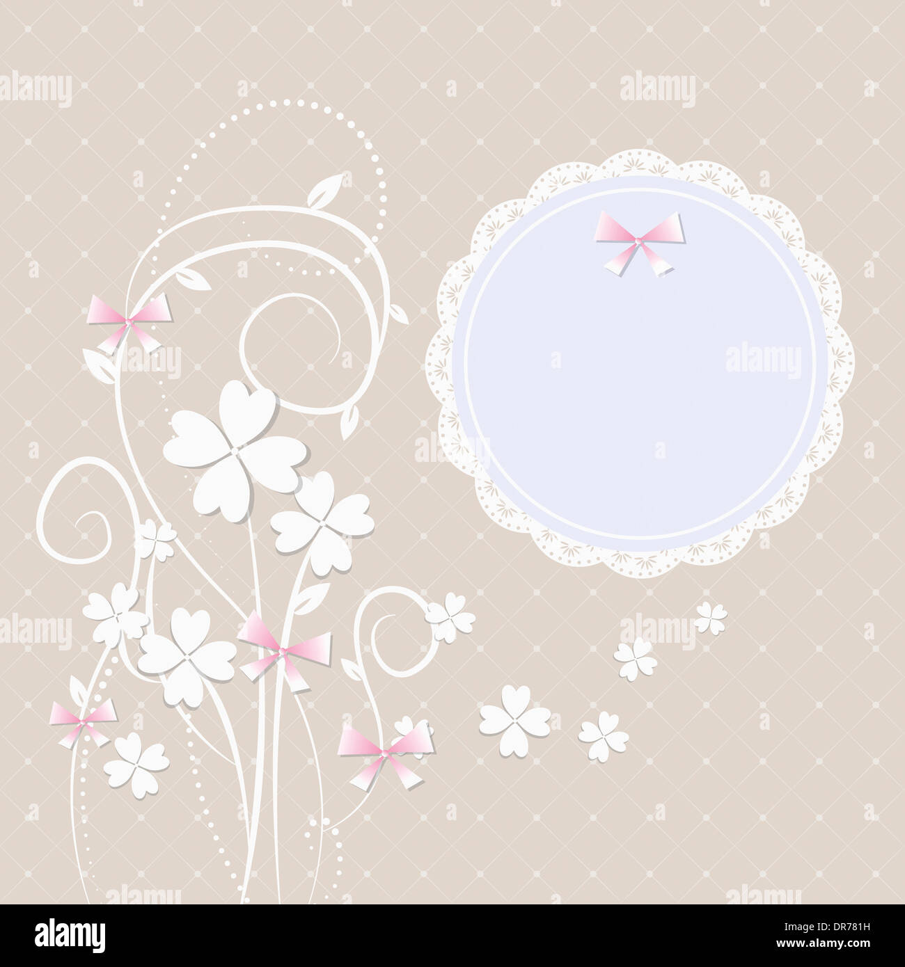 blue flower edge paper next to flowers Stock Photo - Alamy