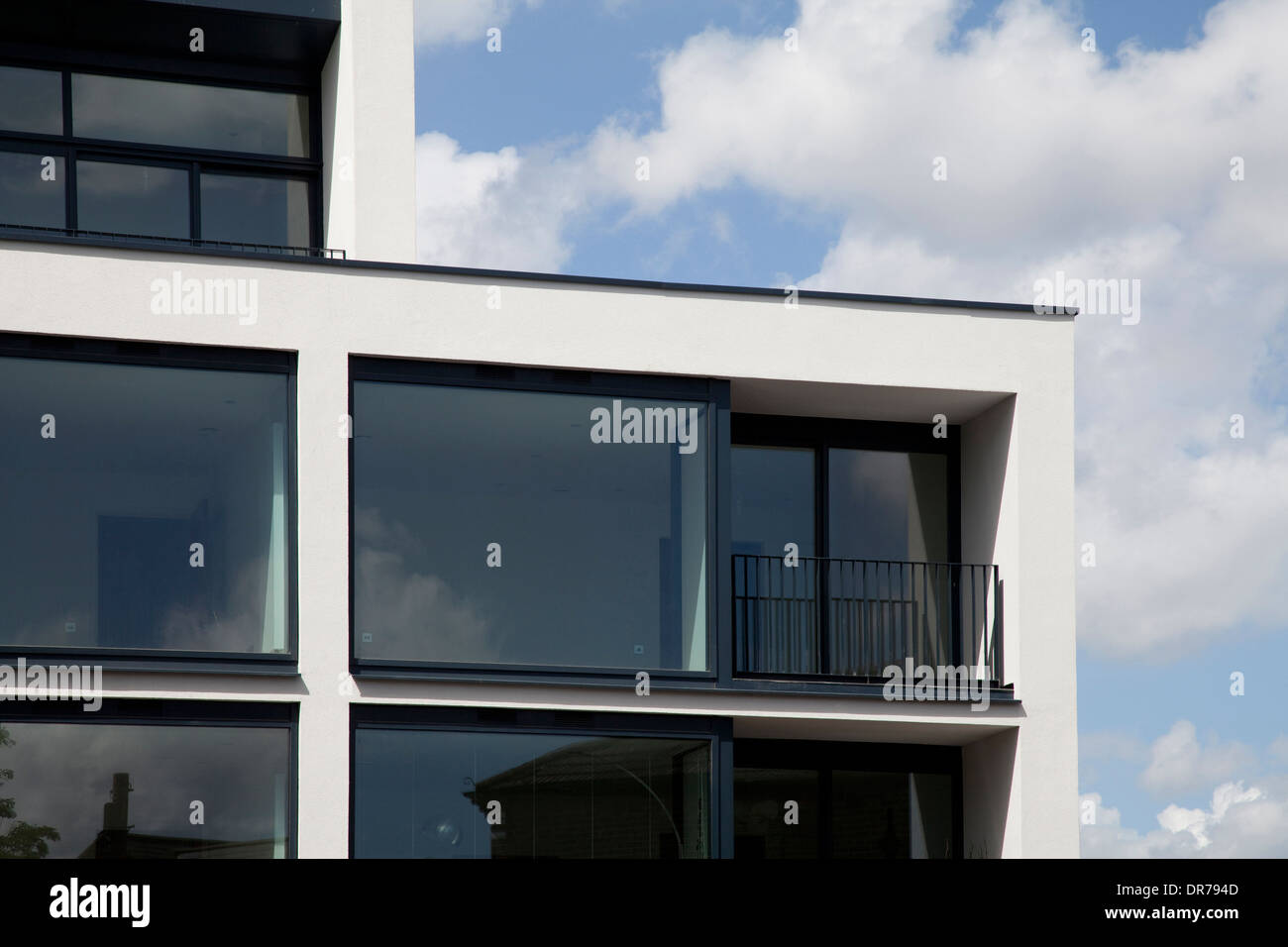Exterior of glass windows of Modern Apartments, Hampton Wick Stock ...