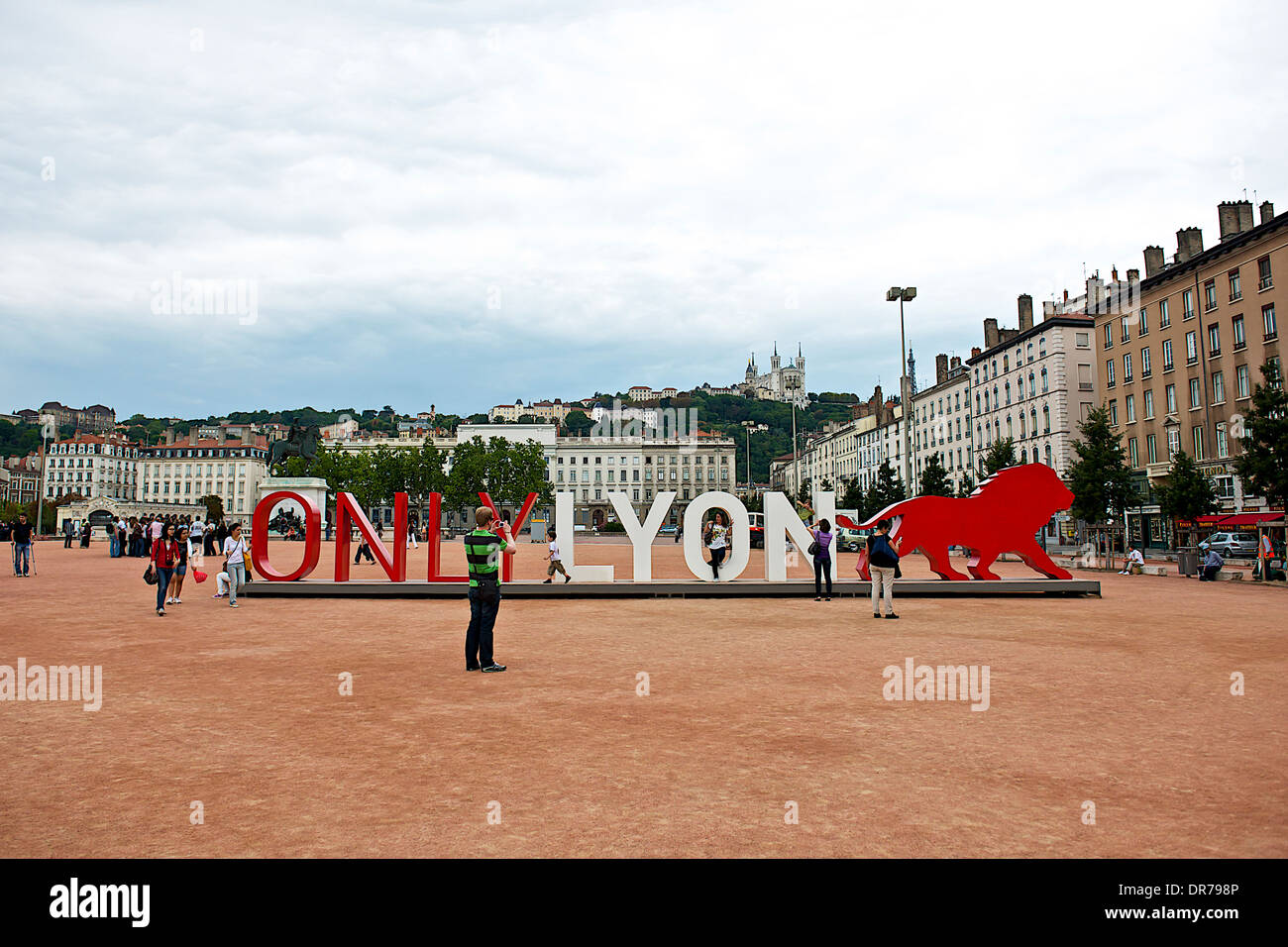 Bellecour square in Lyon, France Stock Photo - Alamy