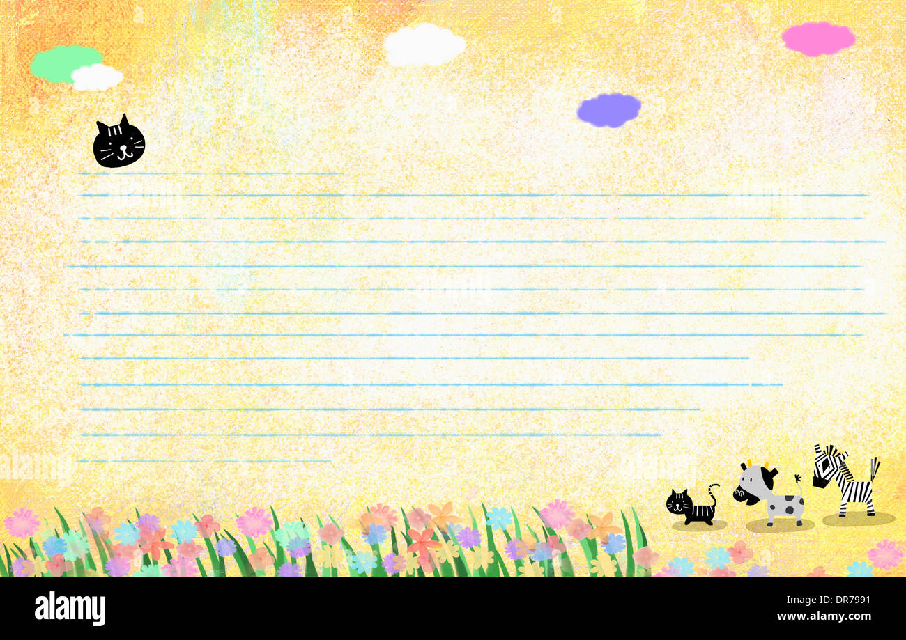 illustration of letter template with autumn background Stock Photo - Alamy