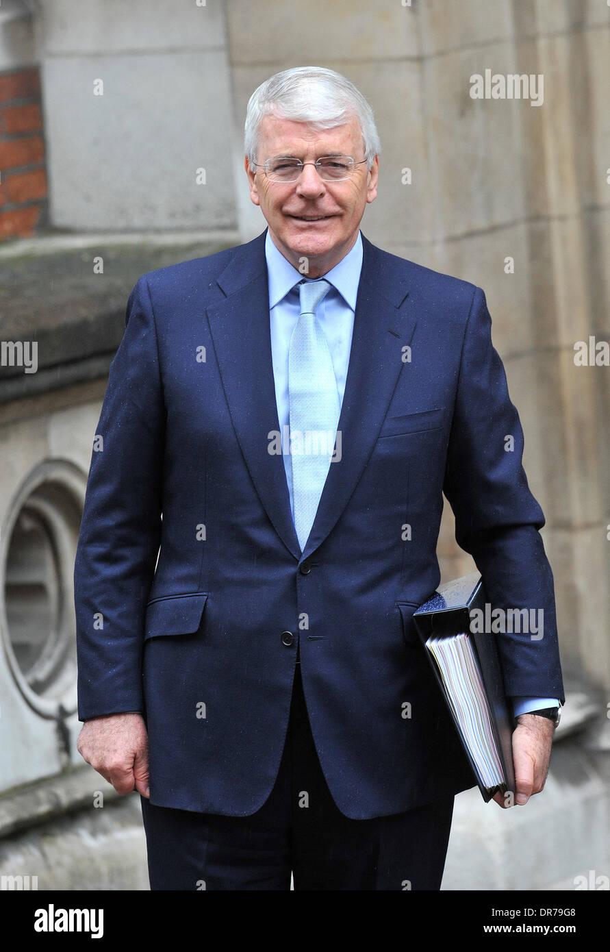 Sir John Major arrives at the Royal Courts of Justice to attend the ...