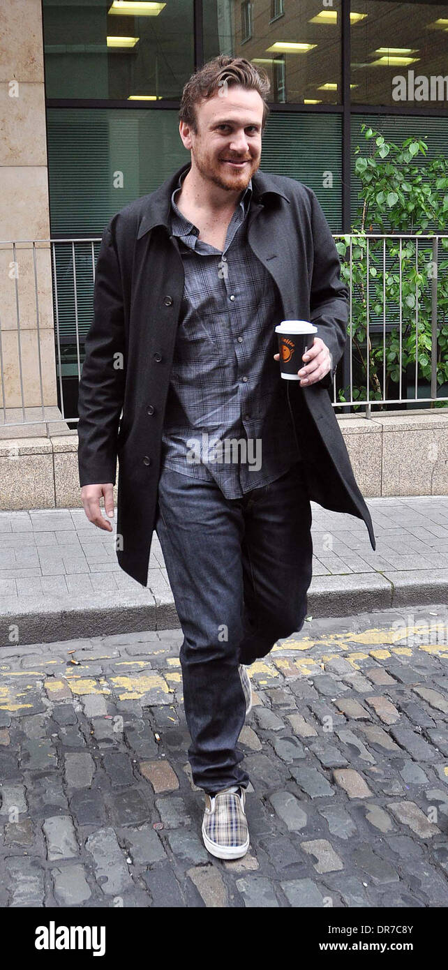Jason Segel at the Today FM studios Dublin, Ireland - 13.06.12 Stock ...