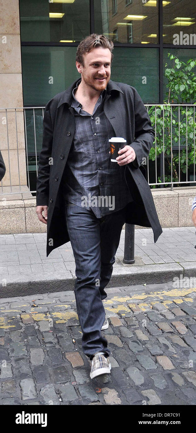 Jason Segel at the Today FM studios Dublin, Ireland - 13.06.12 Stock ...