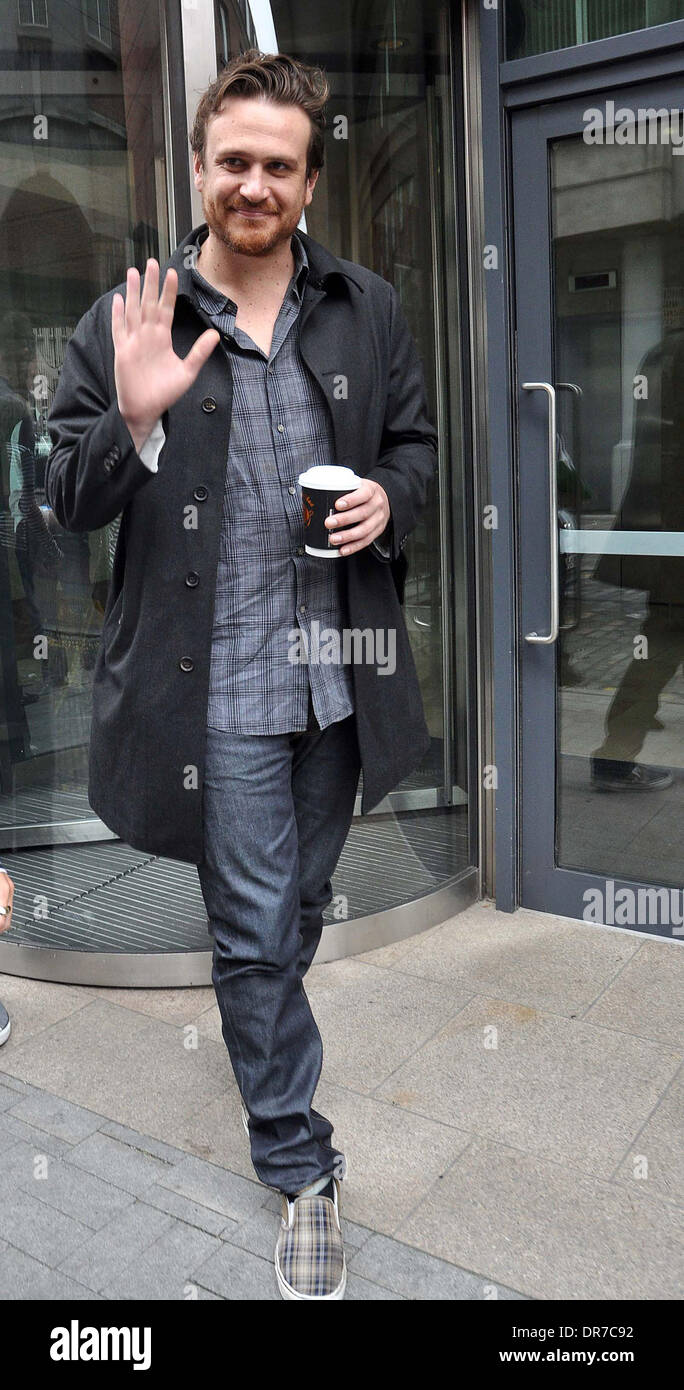 Jason Segel at the Today FM studios Dublin, Ireland - 13.06.12 Stock ...