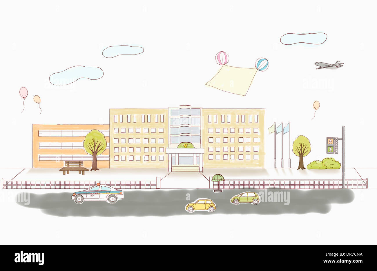 illustration of police station Stock Photo - Alamy