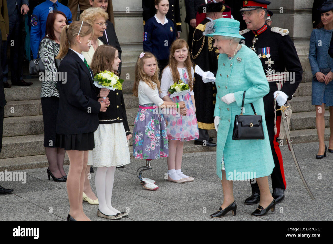 Queen Elizabeth II at Old Market Square as part of her Jubilee visit ...
