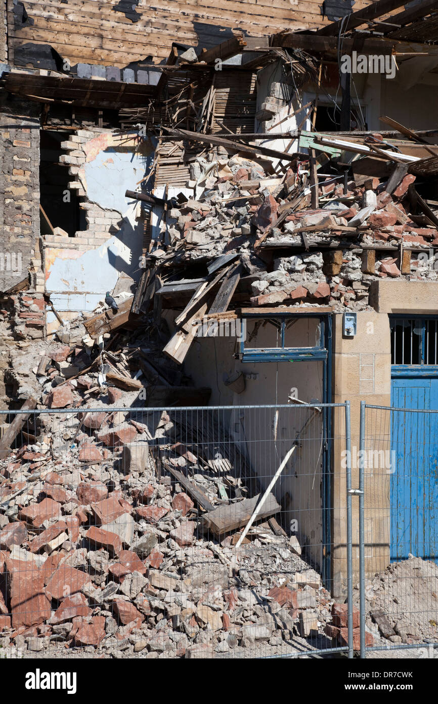Part demolition of a residential building Stock Photo - Alamy