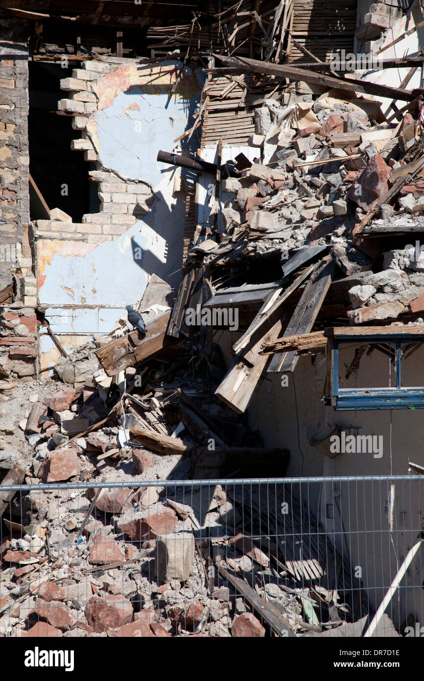 Part demolition of a residential building Stock Photo - Alamy