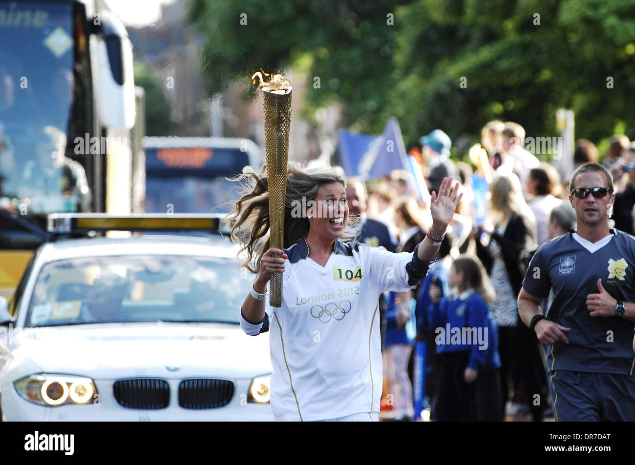 Olympic Torch during the London 2012 Olympic Torch Relay. The Olympic ...