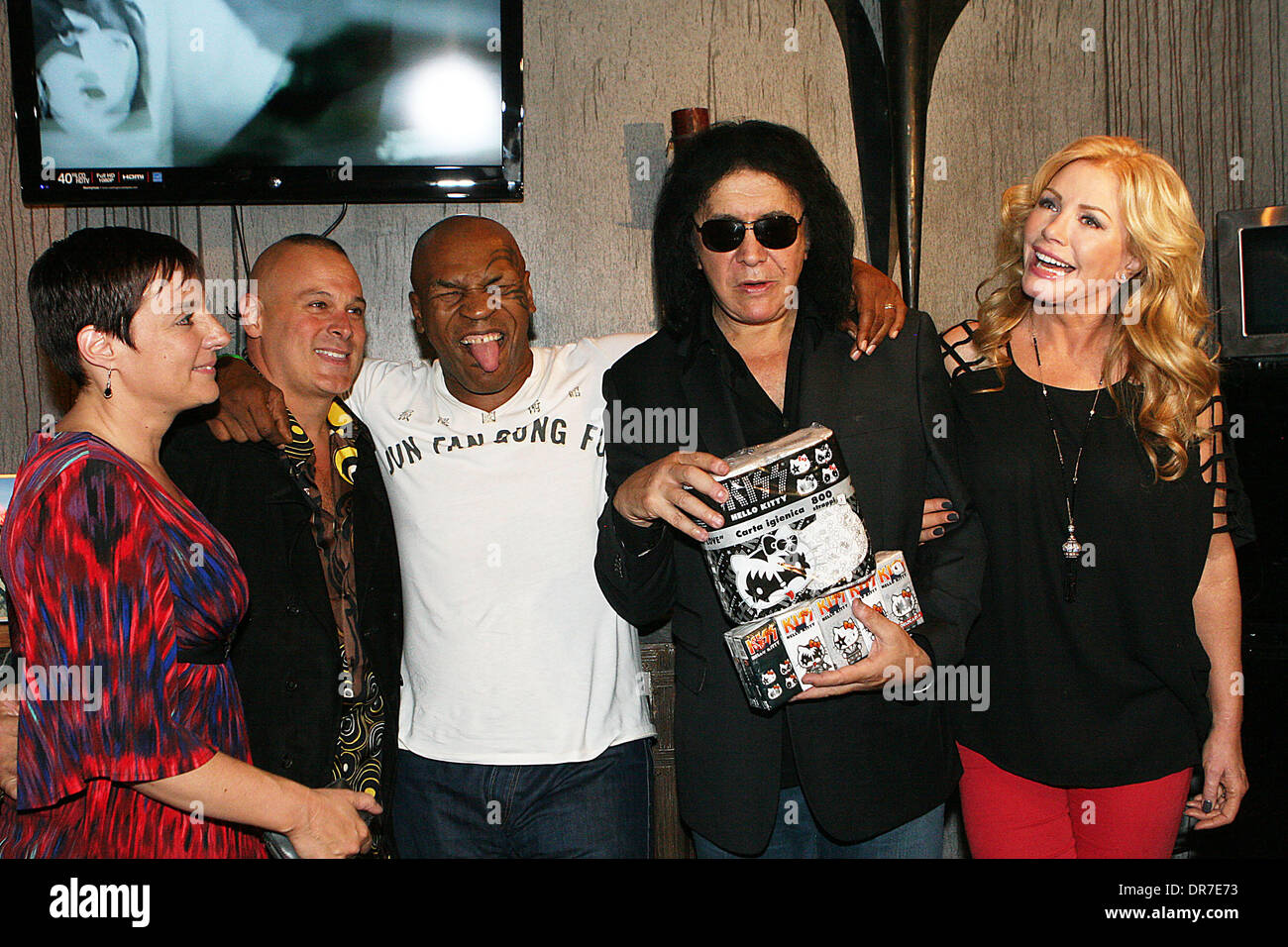 Mike Tyson, Gene Simmons and Shannon Tweed attend an event at 'KISS ...