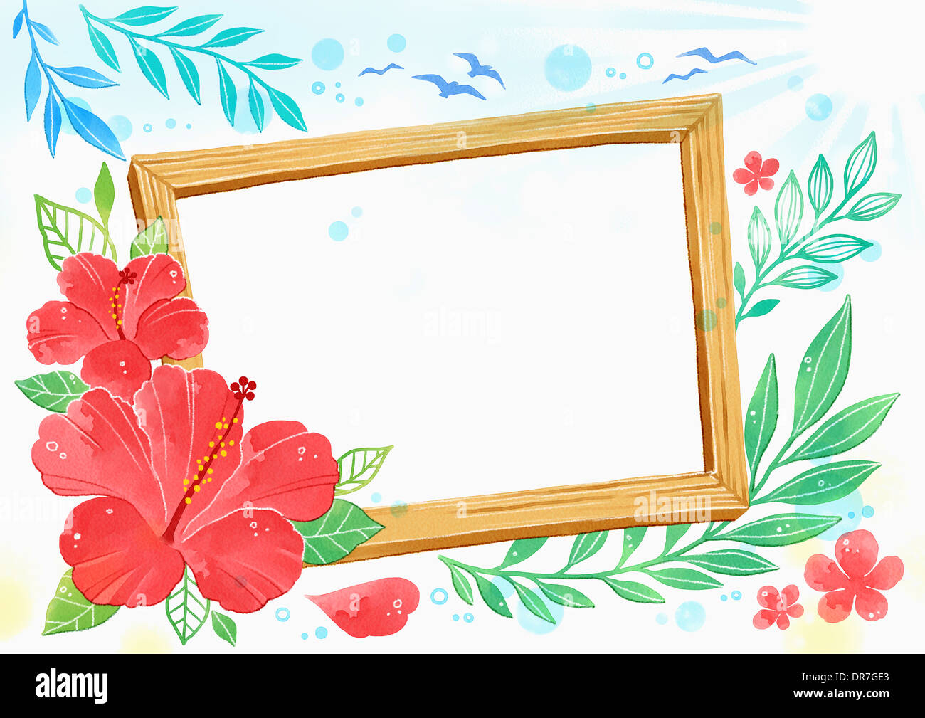 illustration of memo template featuring red flowers Stock Photo - Alamy
