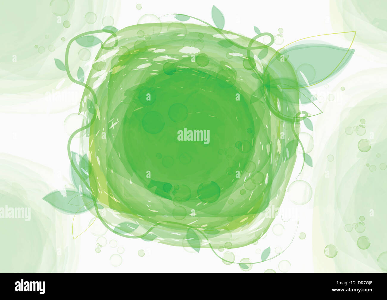 illustration of memo template featuring green leaves Stock Photo - Alamy