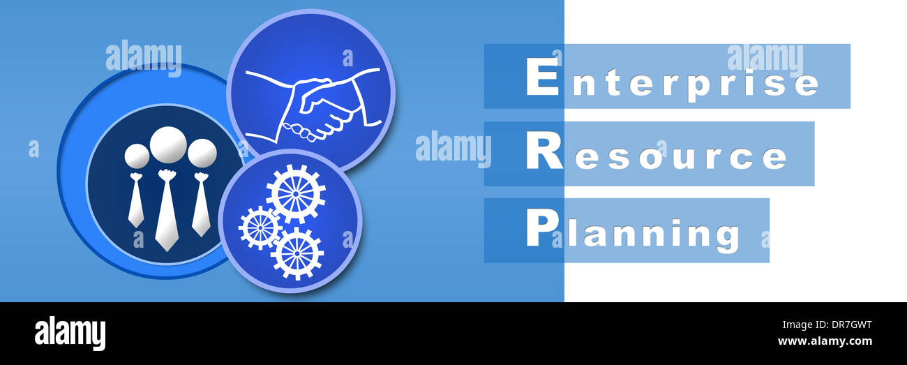 ERP Blue Banner Stock Photo - Alamy