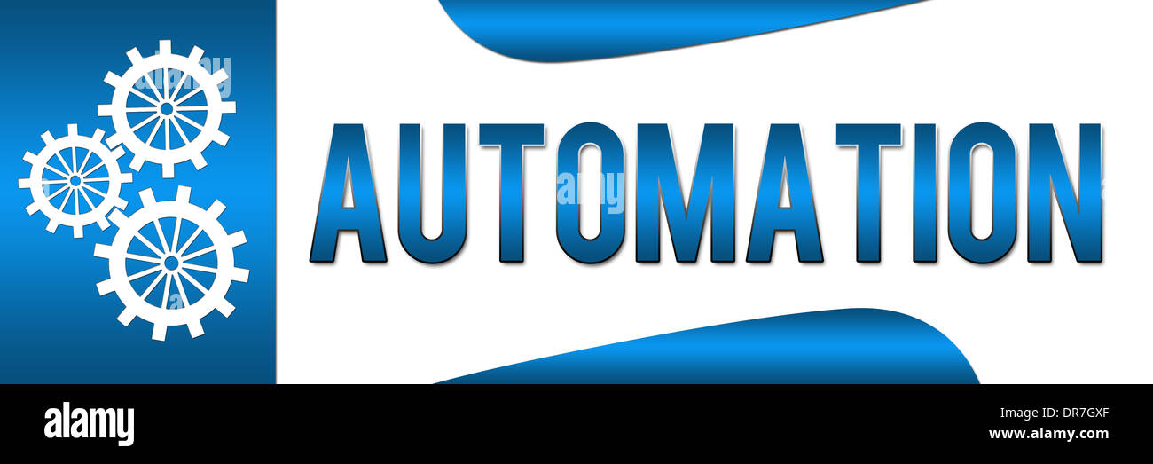Automation Blue Banner Stock Photo - Alamy
