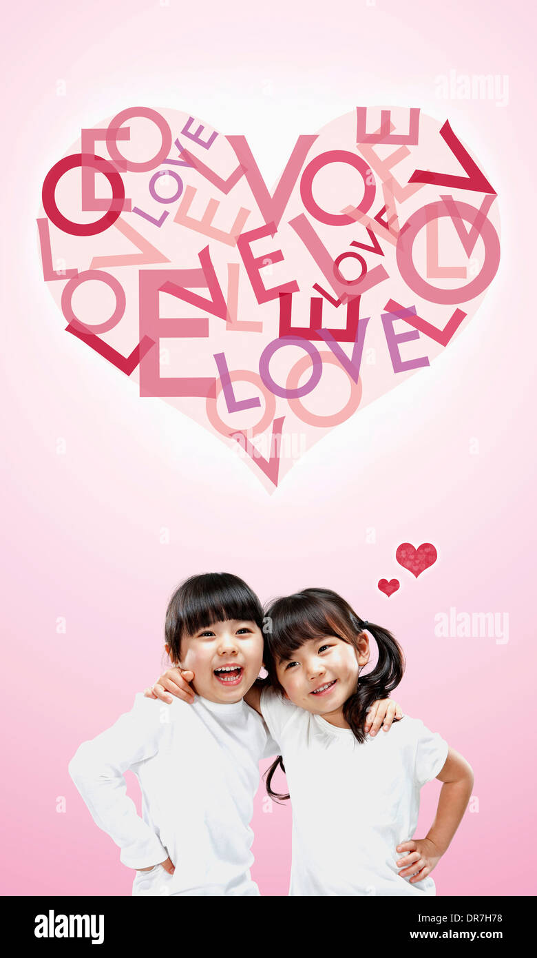 Kids love heart hi-res stock photography and images - Alamy