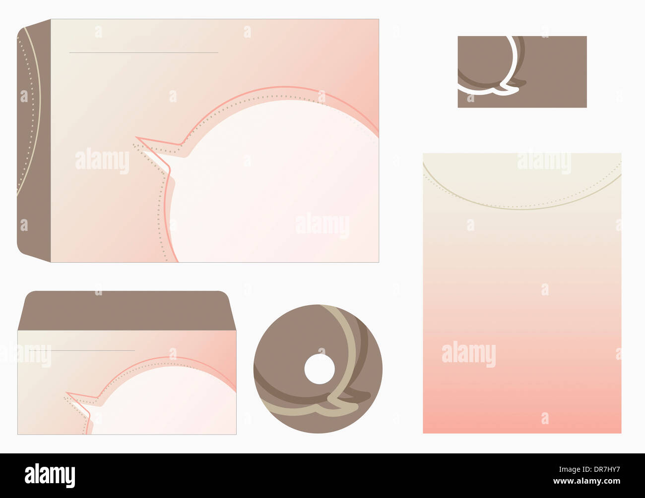 illustration of full letter set in brown design Stock Photo - Alamy