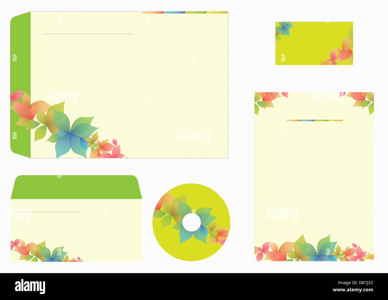 illustration of full letter set with flowers Stock Photo - Alamy