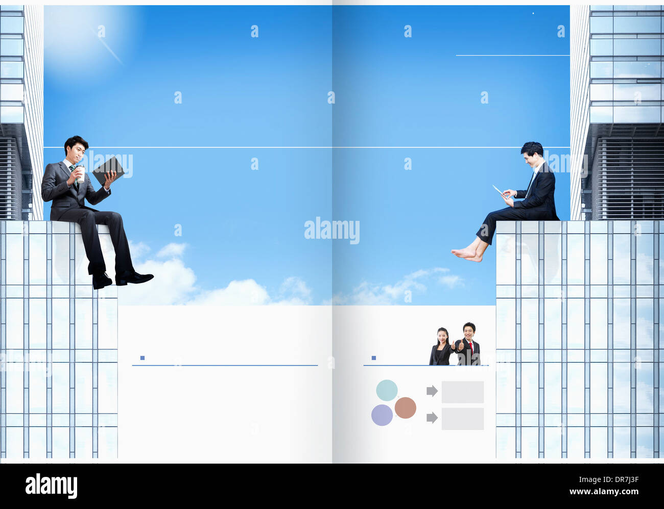 booklet template featuring businessman Stock Photo - Alamy