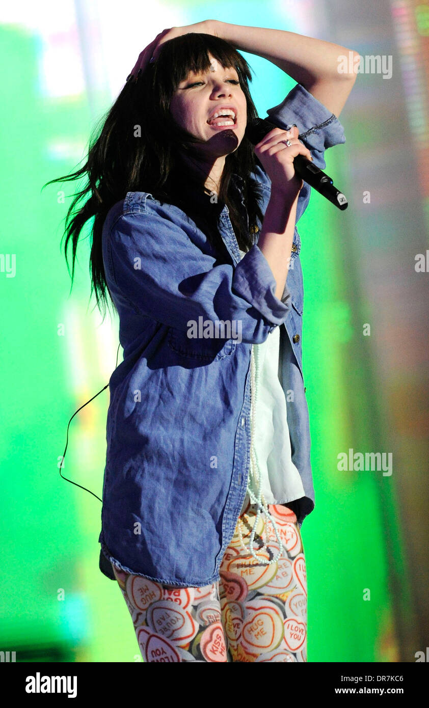 Carly Rae Jepsen performs her hit song 'Call Me Maybe' during the ...