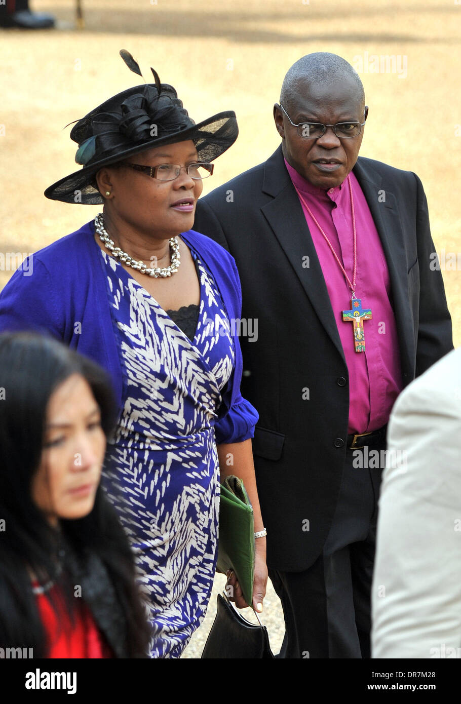Archbishop John Sentamu and guest attend the 2012 Trooping the Colour ...