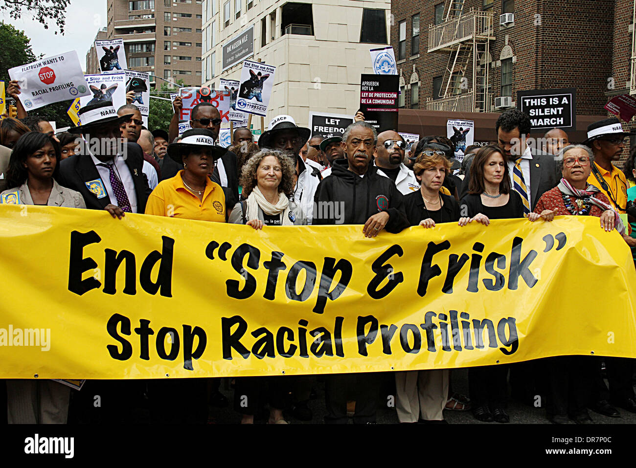 Rev Al Sharpton and campaigners during the Silent March Against Stop ...