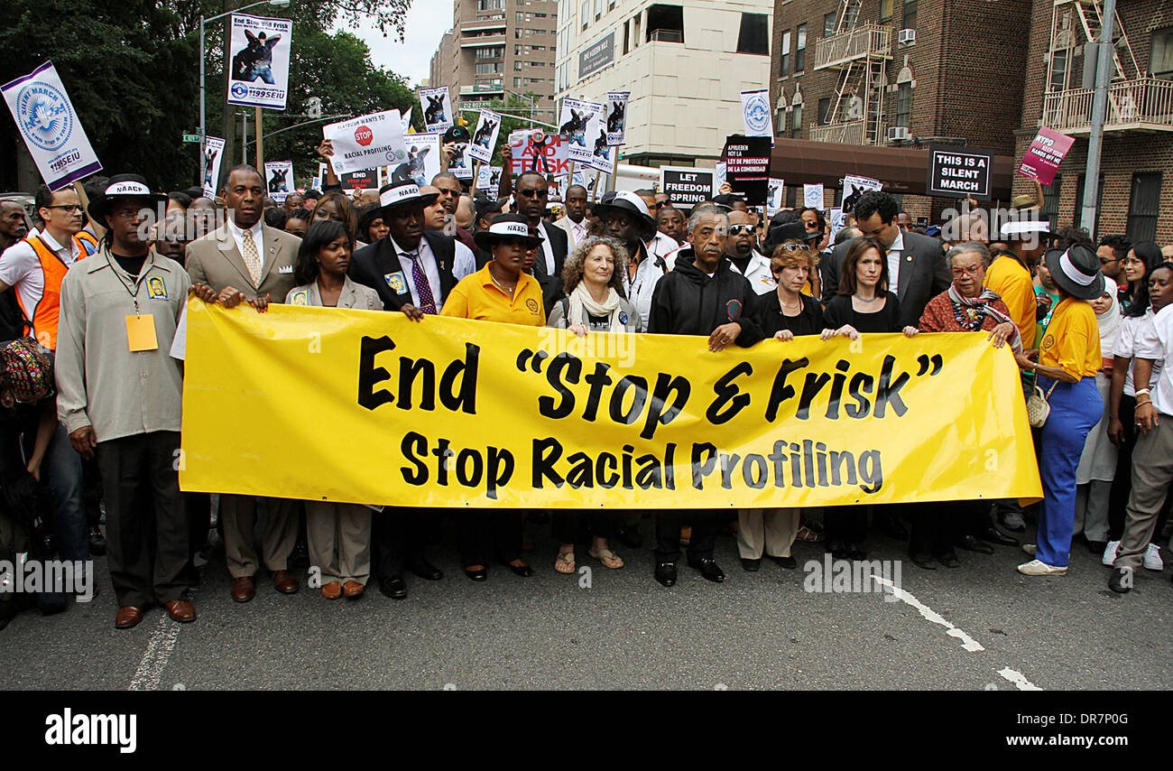 Rev Al Sharpton and campaigners during the Silent March Against Stop ...