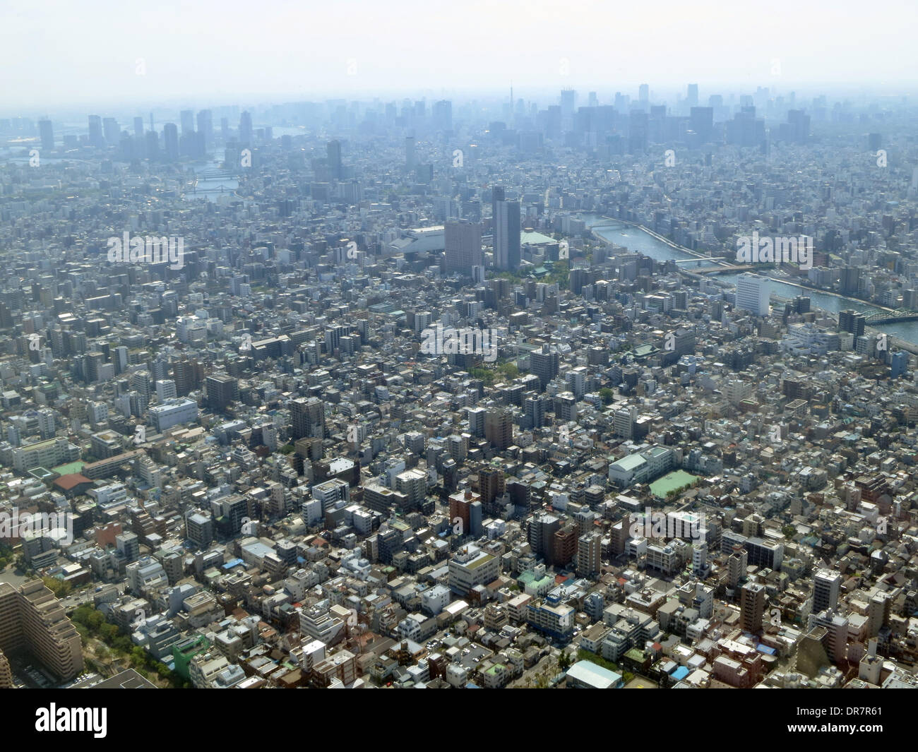 View of the Sumida River which flows through Tokyo, Japan, taken from ...