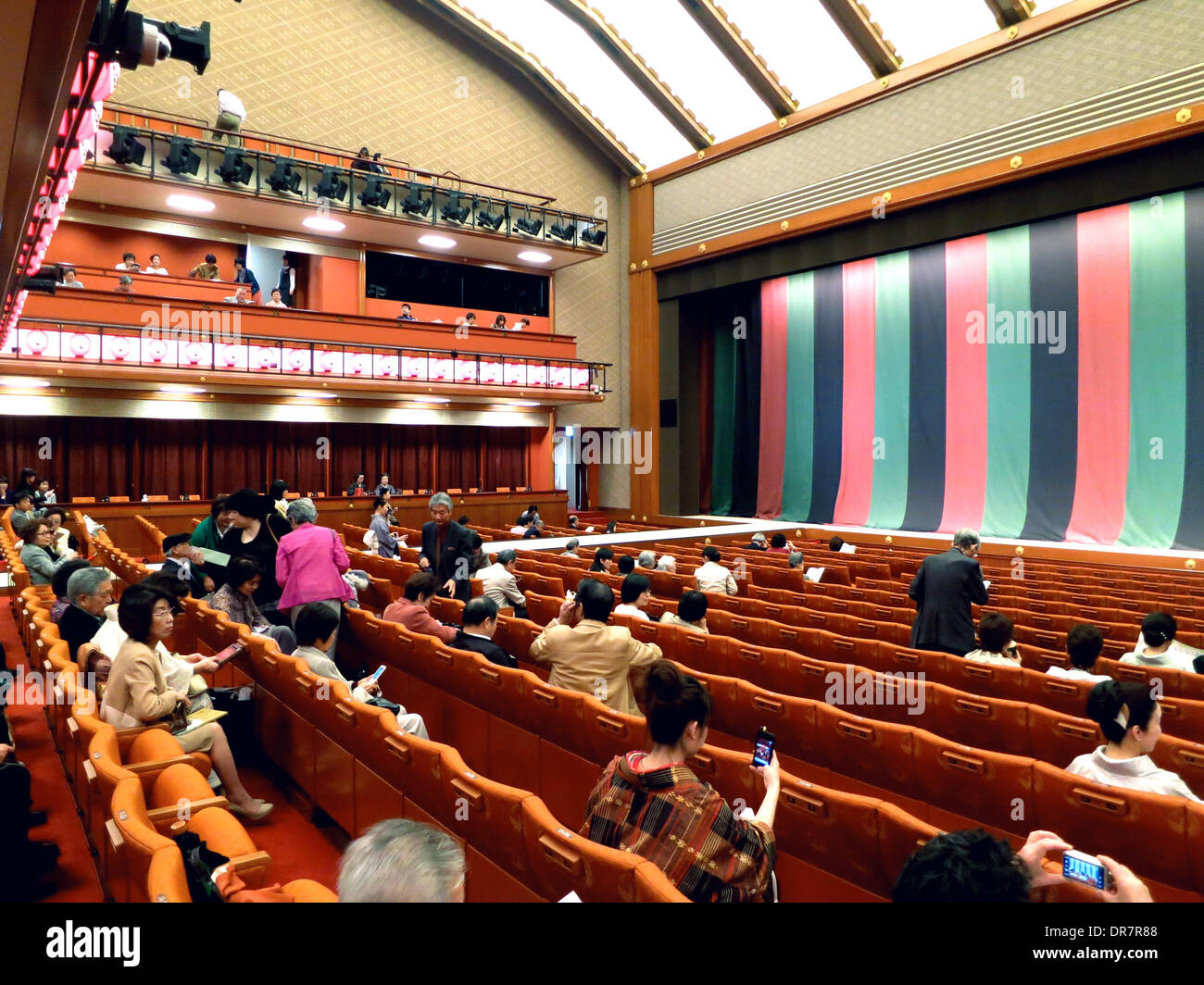 View of the hall of the traditional Tokyo Kabuki theater 'Kabuki-za' in ...