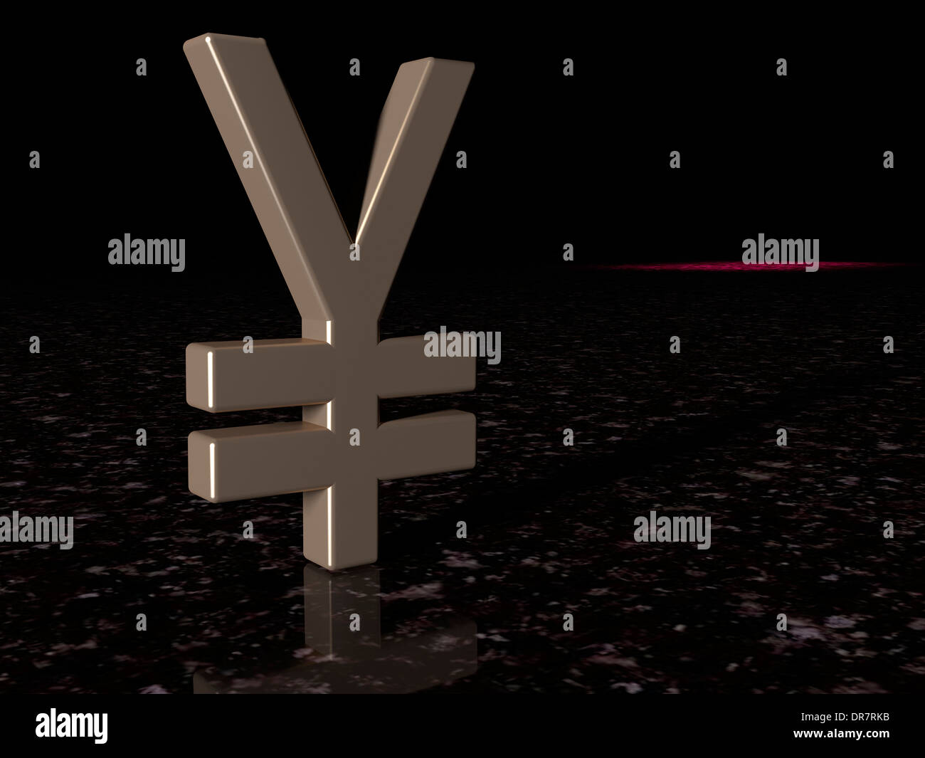 Yen currency symbol made of metal, 3d illustration Stock Photo - Alamy