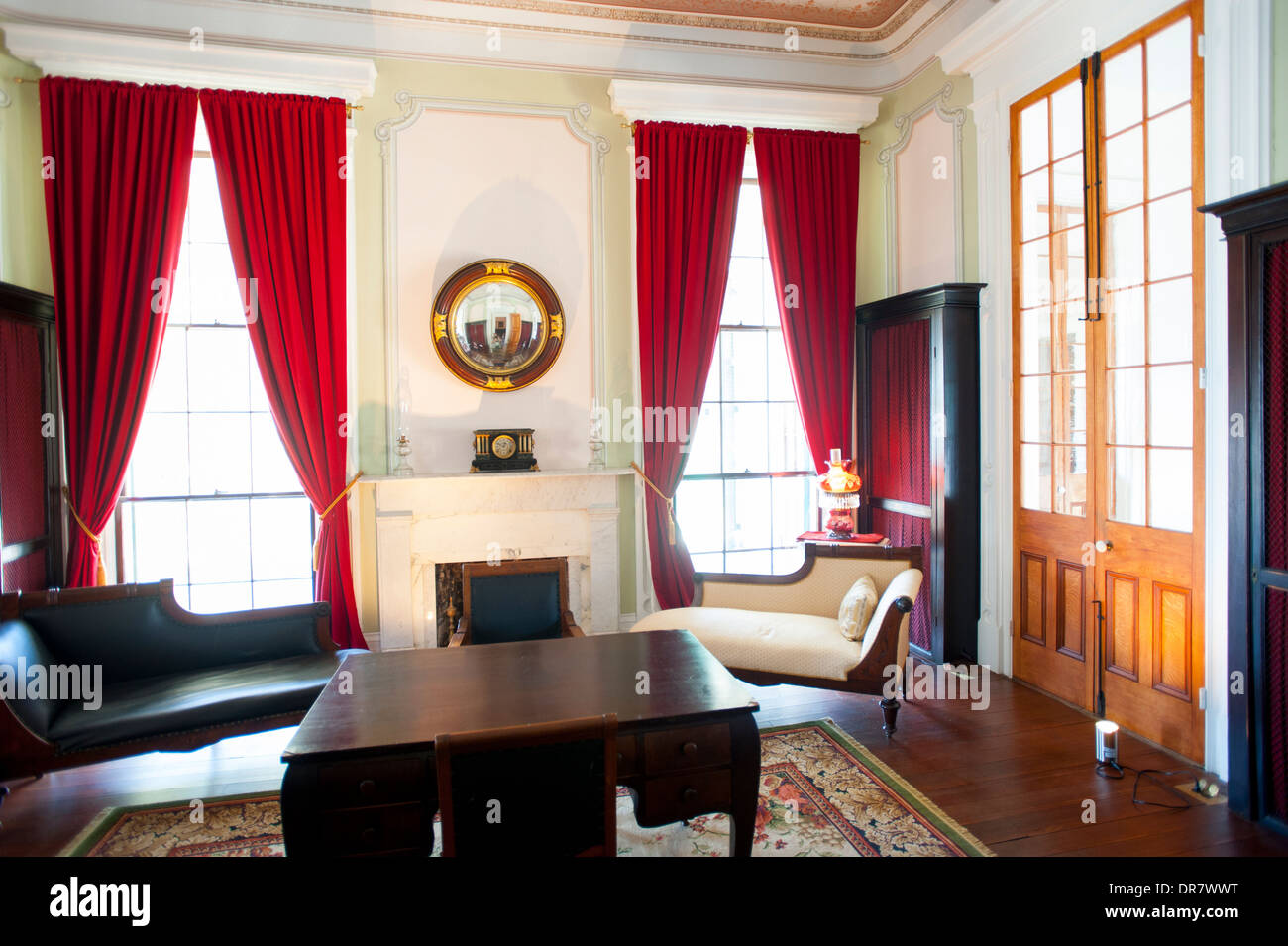 USA Mississippi MS Biloxi interior of home of Jefferson Davis President ...