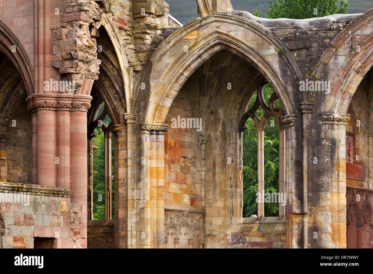 Melrose Abbey, Melrose, Scottish Borders, Scotland, United Kingdom ...