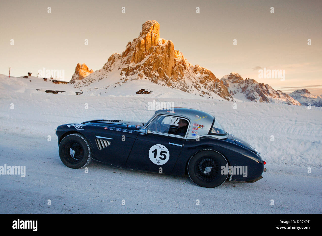 Vintage car rally, WinterRAID 2013, Austin Healey BN7 3000 MK2, built ...