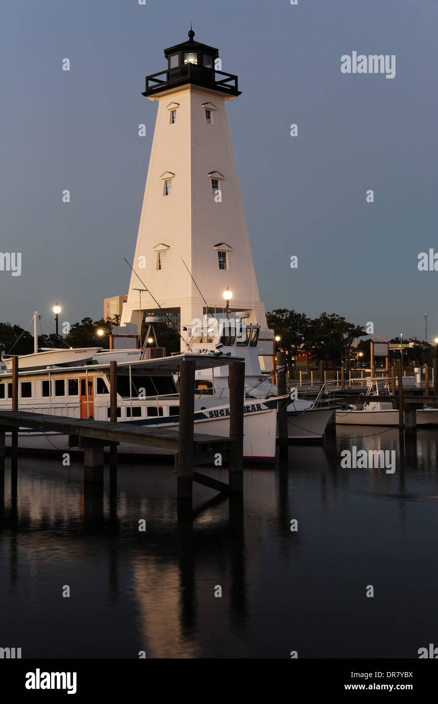 USA Mississippi Lighthouse at Jones Park Marina in Gulfport MS Gulf ...