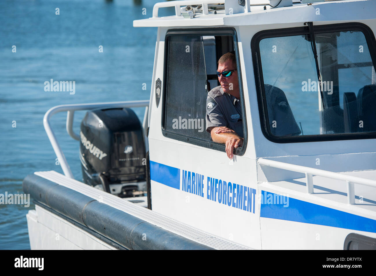 USA Department of Natural Resources law enforcement boat patrolling the ...