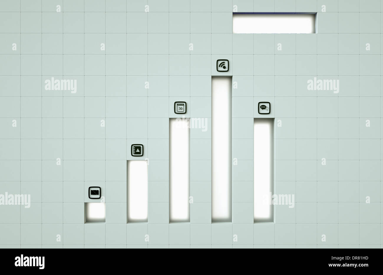 graphs with an icon on top Stock Photo - Alamy