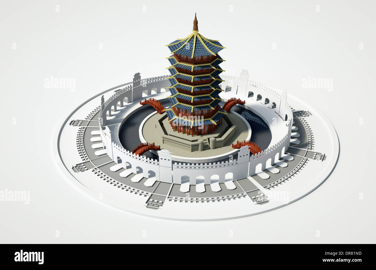 3D Chinese building figure Stock Photo - Alamy