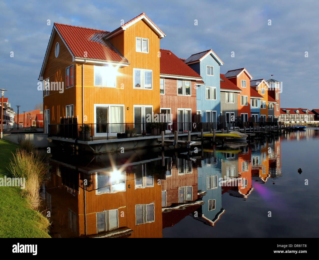 Colourful houses reitdiephaven groningen netherlands hi-res stock ...