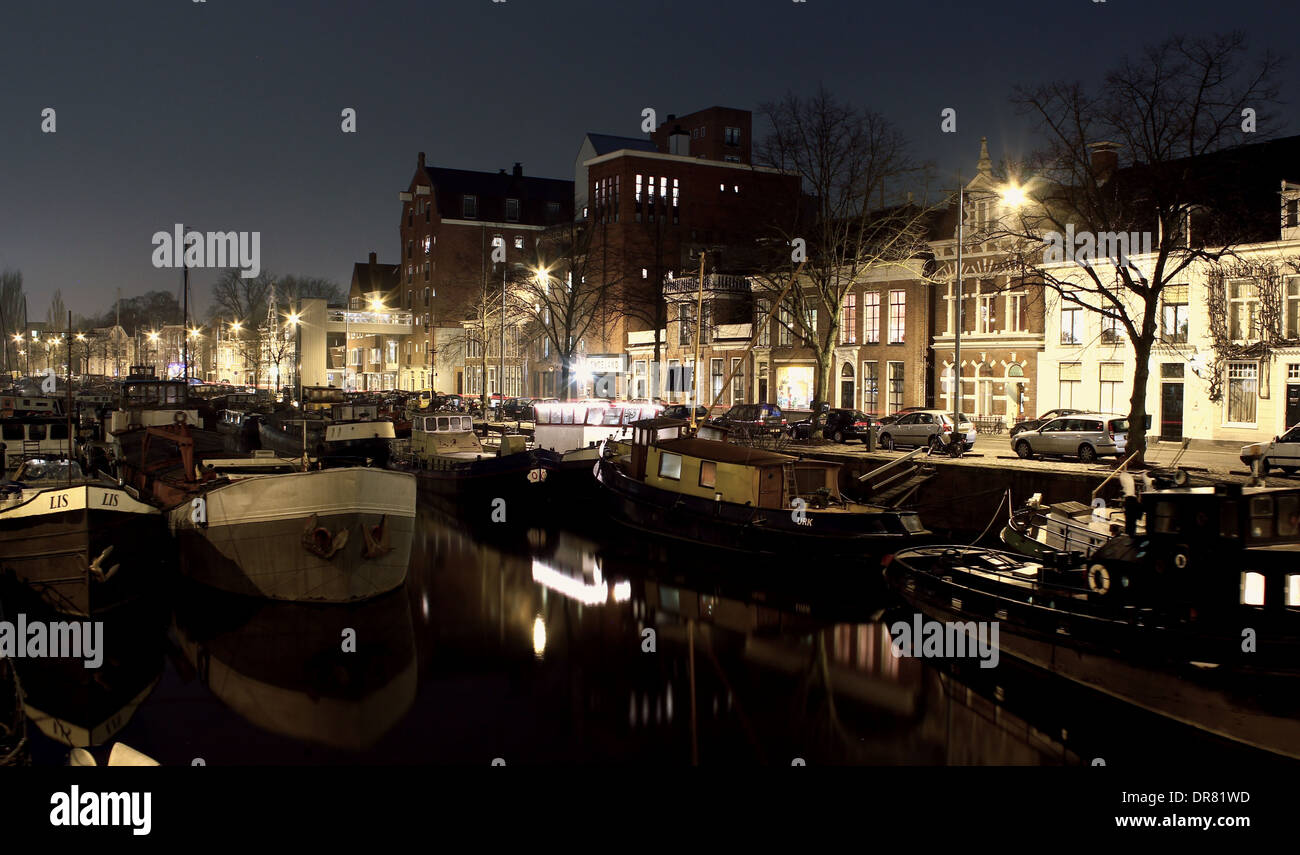 Canals at Noorderhaven (Northern Harbour) in Groningen, The Netherlands ...