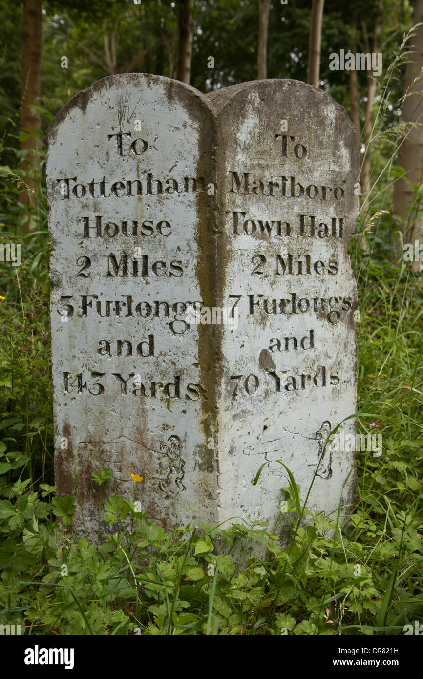 Original milestone showing distance in imperial miles. Milestone on the ...