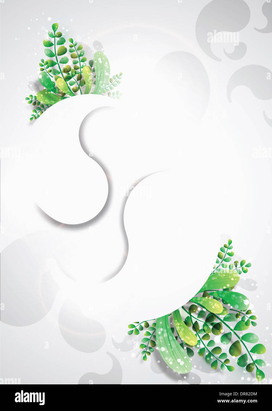 illustration memo template featuring green leaves Stock Photo - Alamy