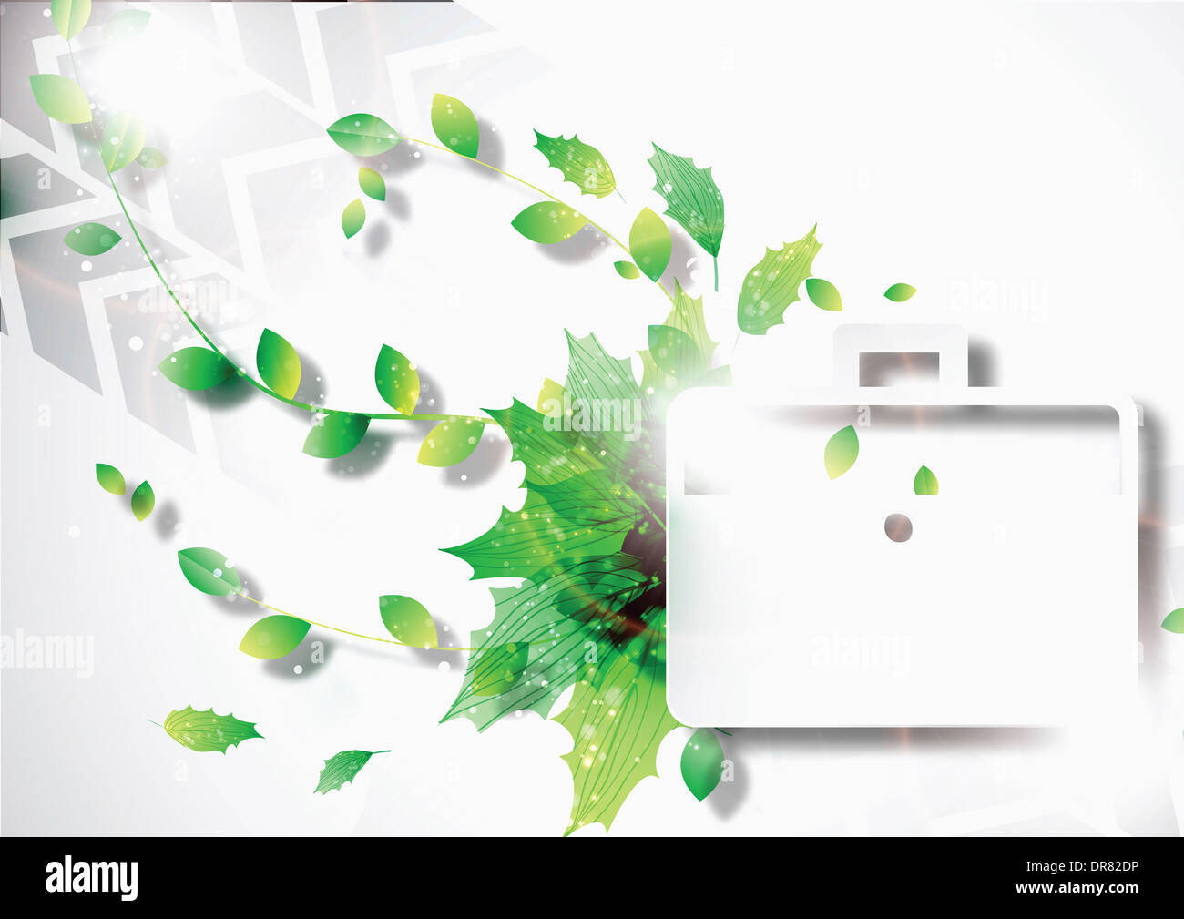 illustration memo template featuring green leaves Stock Photo - Alamy