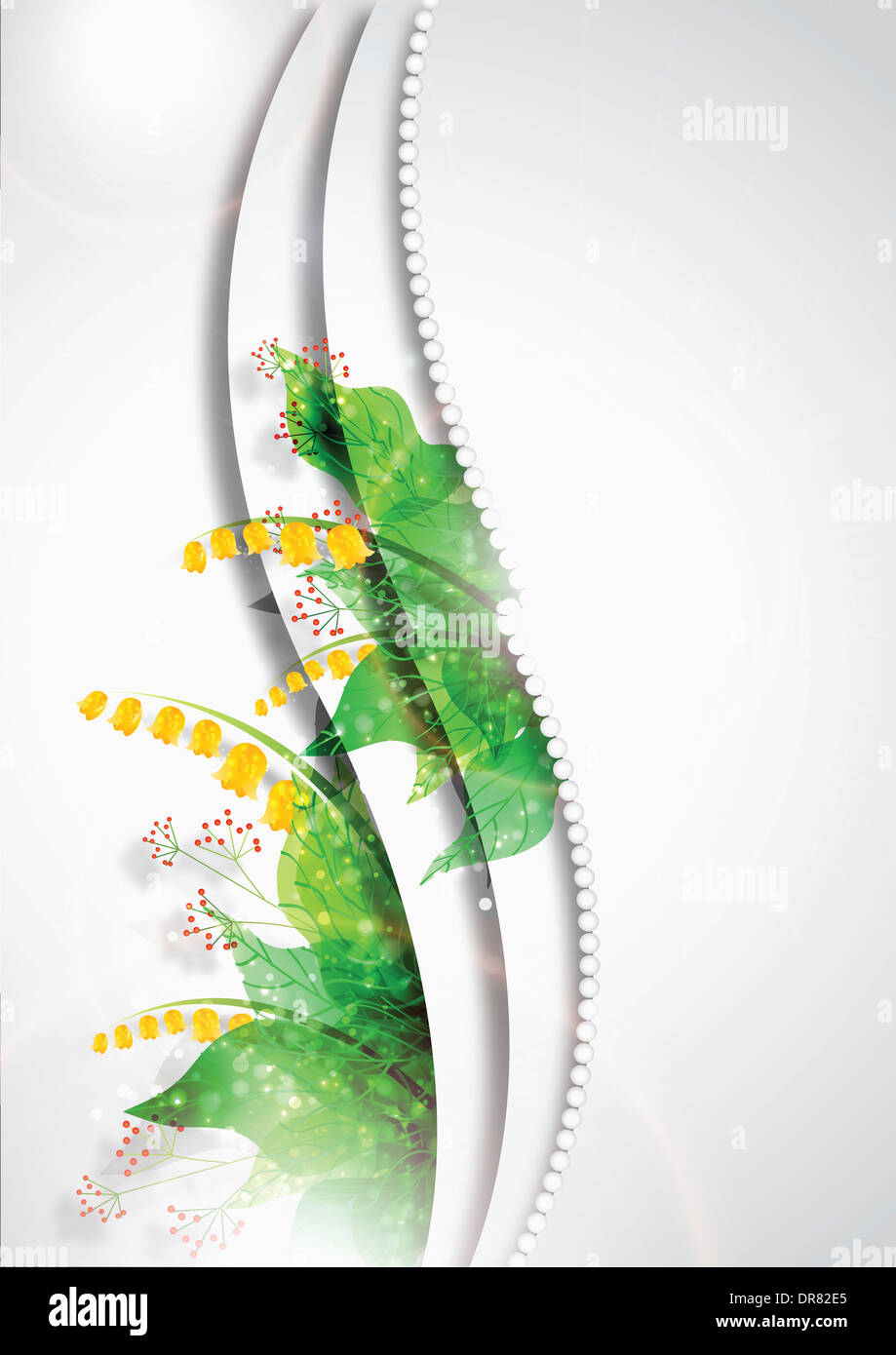 illustration memo template featuring green leaves Stock Photo - Alamy